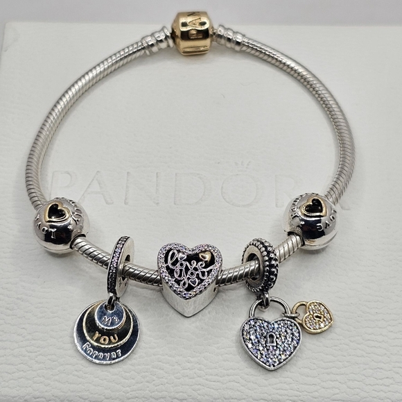 Pandora | Jewelry | Authentic Pandora Love Bracelet 6pc Gift Set With ...